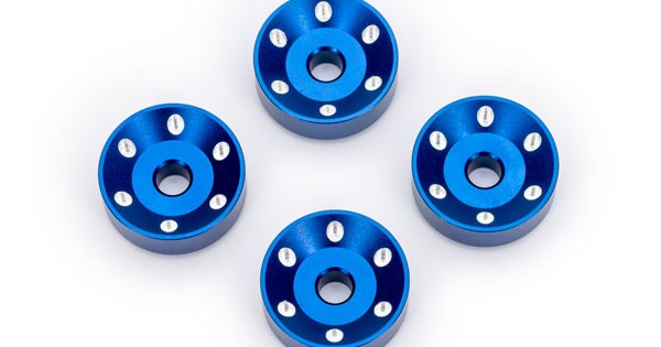 Wheel washers, machined aluminum, blue (4)