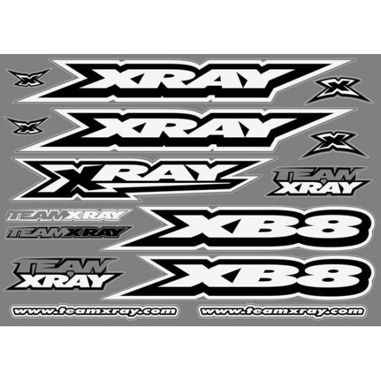 Xray XB8 Sticker For Body White Die-Cut