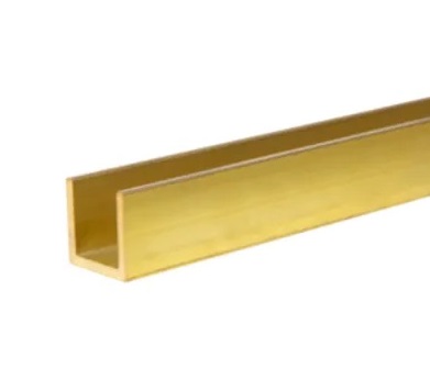 Messing U-Profiel 8x8 mm , lengte 50 cm